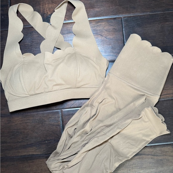 shop style your senses | Pants & Jumpsuits | Scalloped Edge Tan Active ...